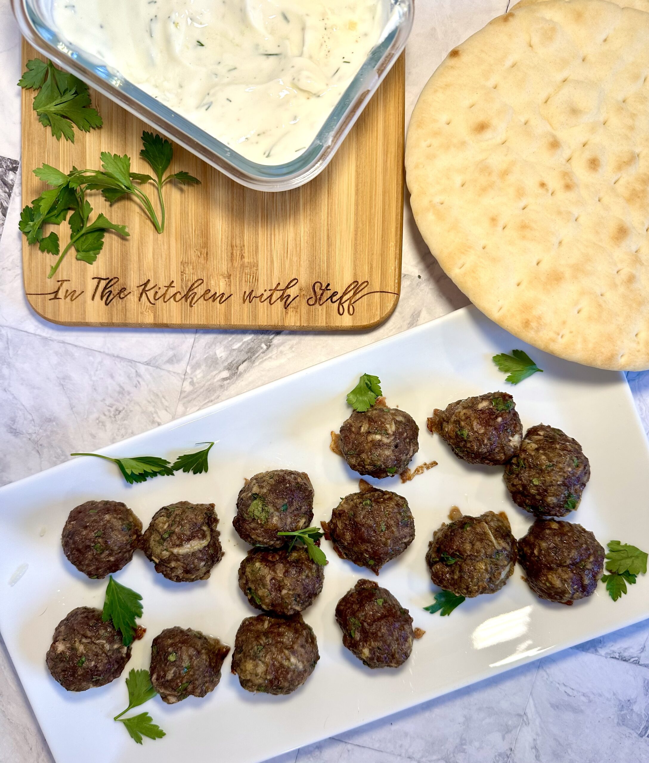 Mediterranean Meatballs with Yogurt Dipping Sauce • In the Kitchen with ...