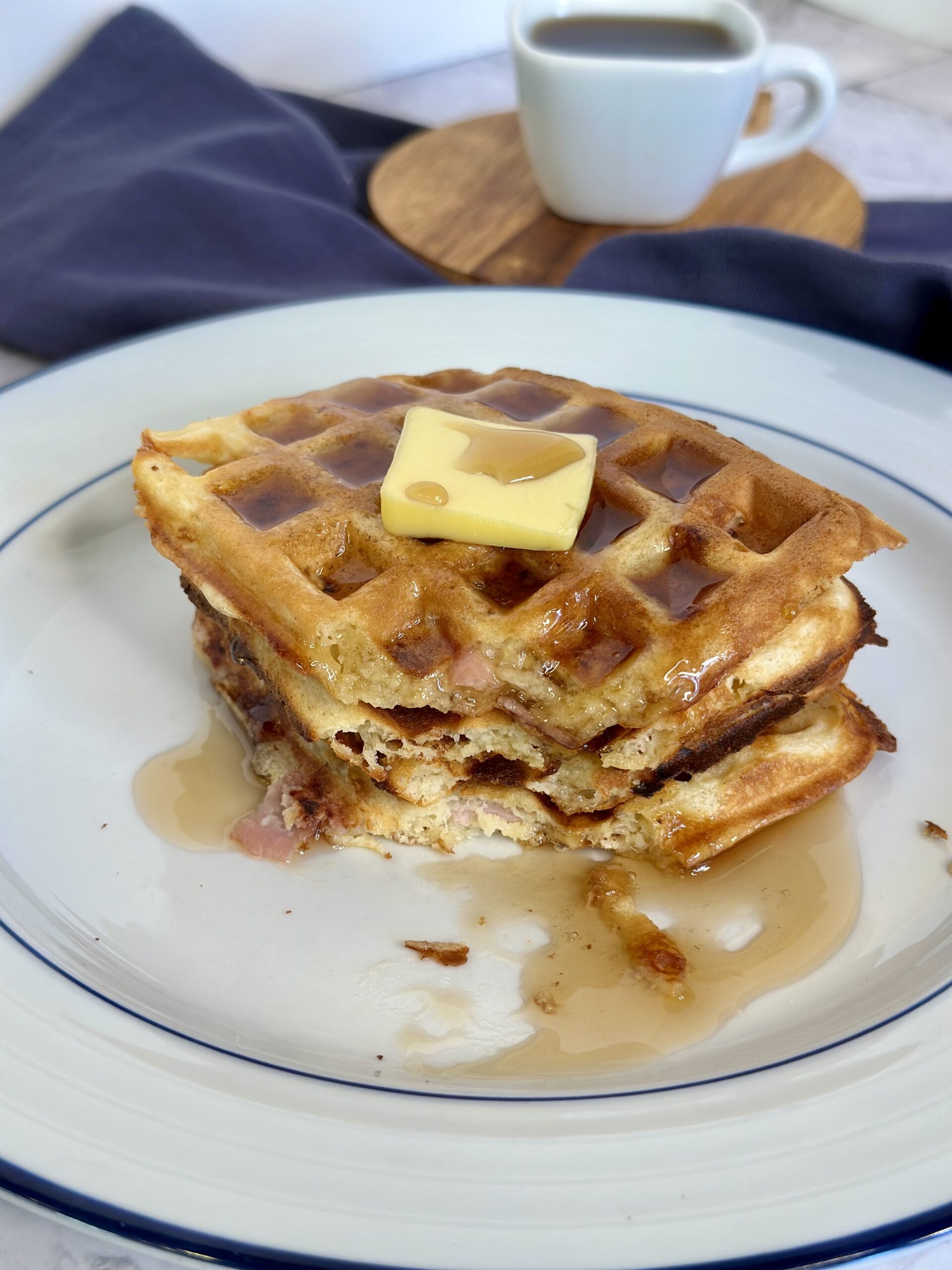 Ham & Cheese Waffles Recipe • In the Kitchen with Steff